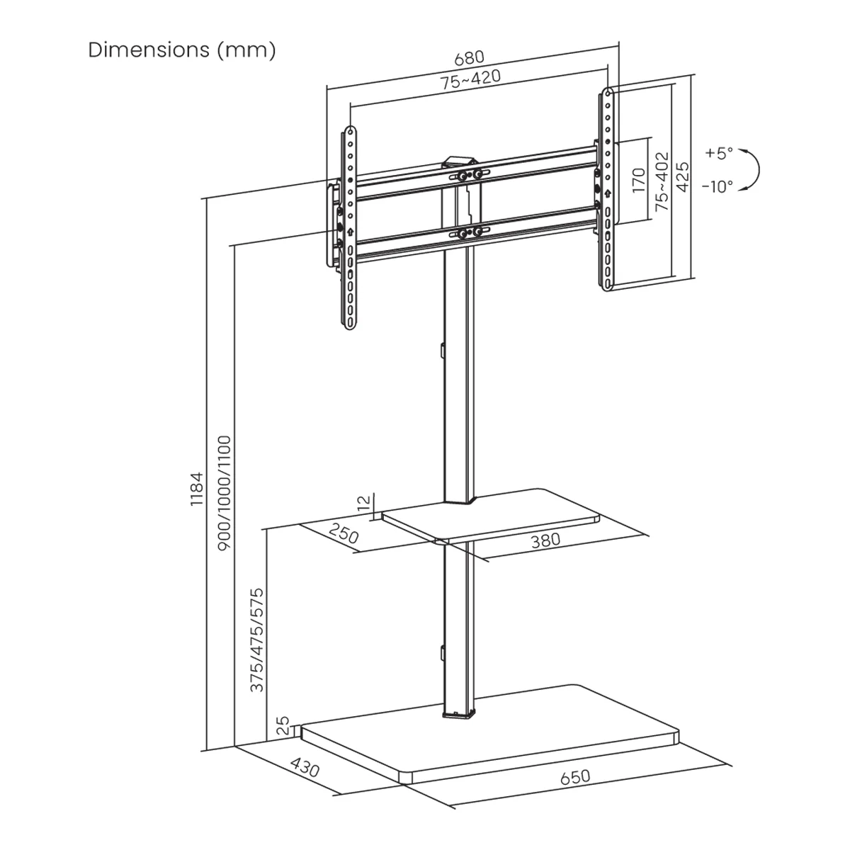 Prism Minimalism TV Floor Stand