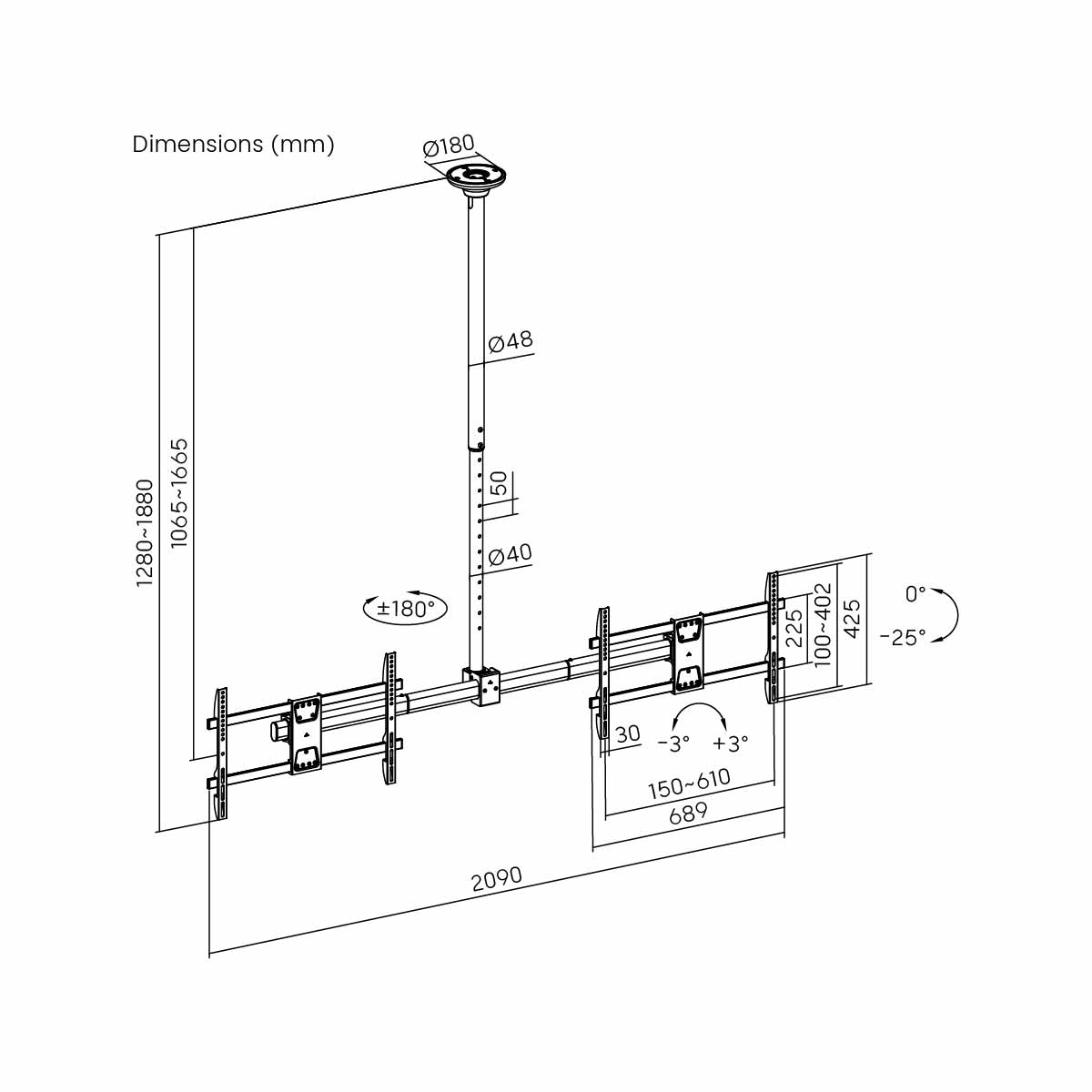 TV Ceiling Mounts Secure, Adjustable & Space-Saving Solutions